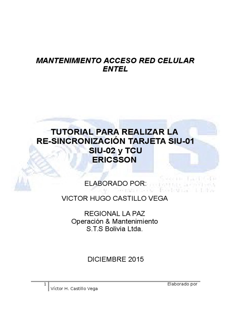 Tutorial para Re Sincronizar Tarjeta SIU TCU Ericsson | PDF ...