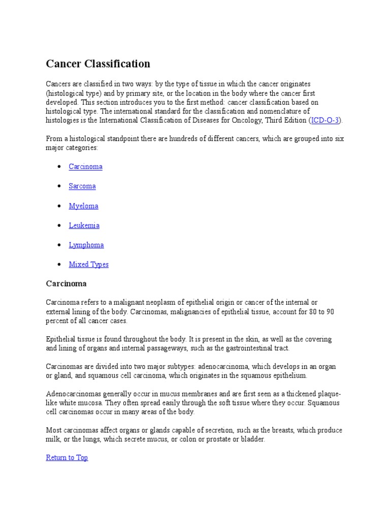 Cancer Classification | PDF | Cancer | Chemotherapy