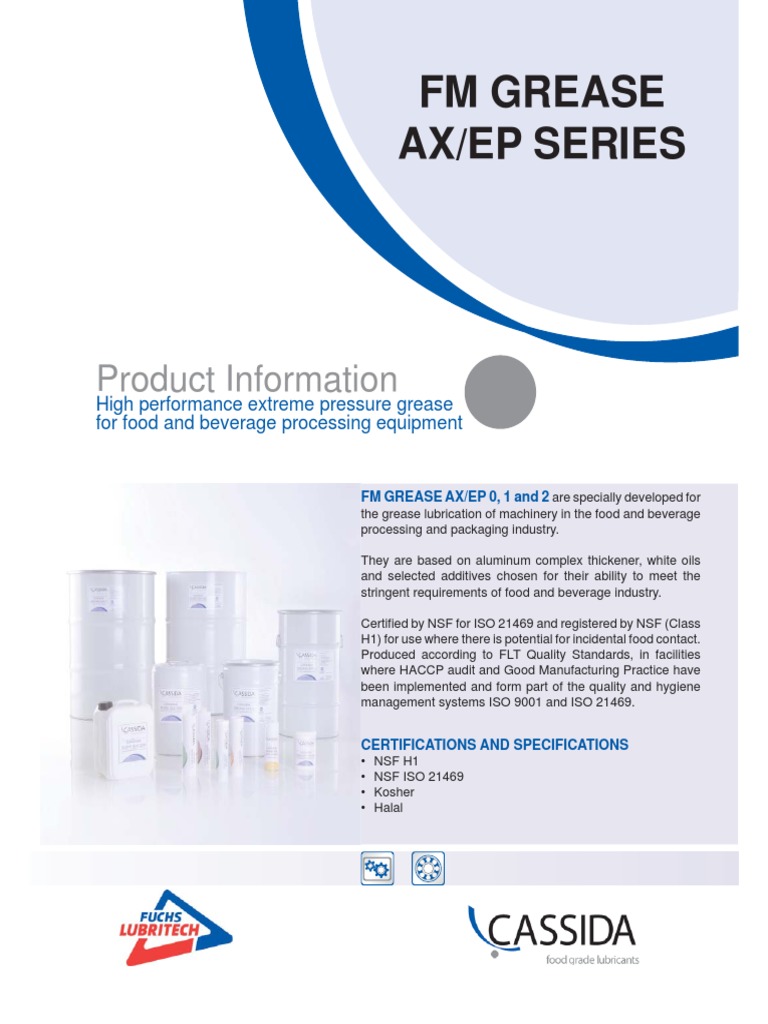 Food Grade EP Grease Specifications | PDF | Bearing (Mechanical ...