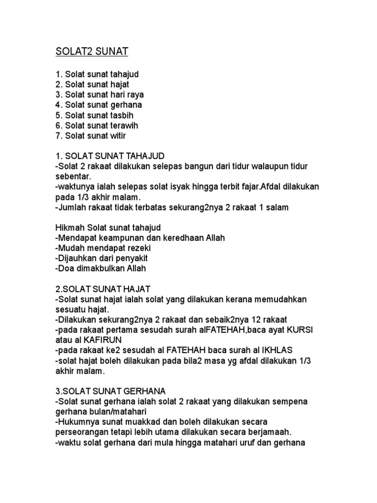 JENIS-JENIS SOLAT SUNAT | PDF