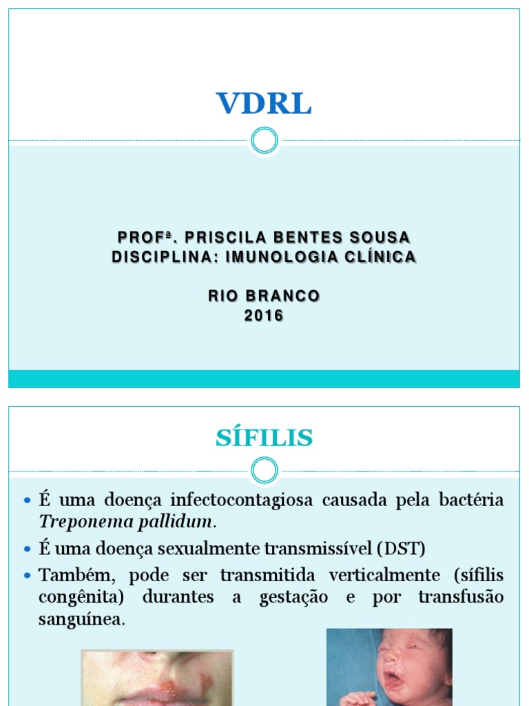 VDRL | PDF | Imunologia | Especialidades médicas