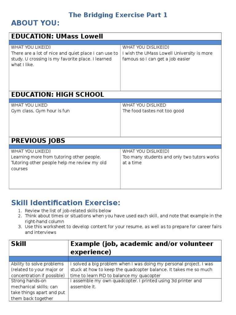 Bridging Exercise | PDF | Cognition | Cognitive Science