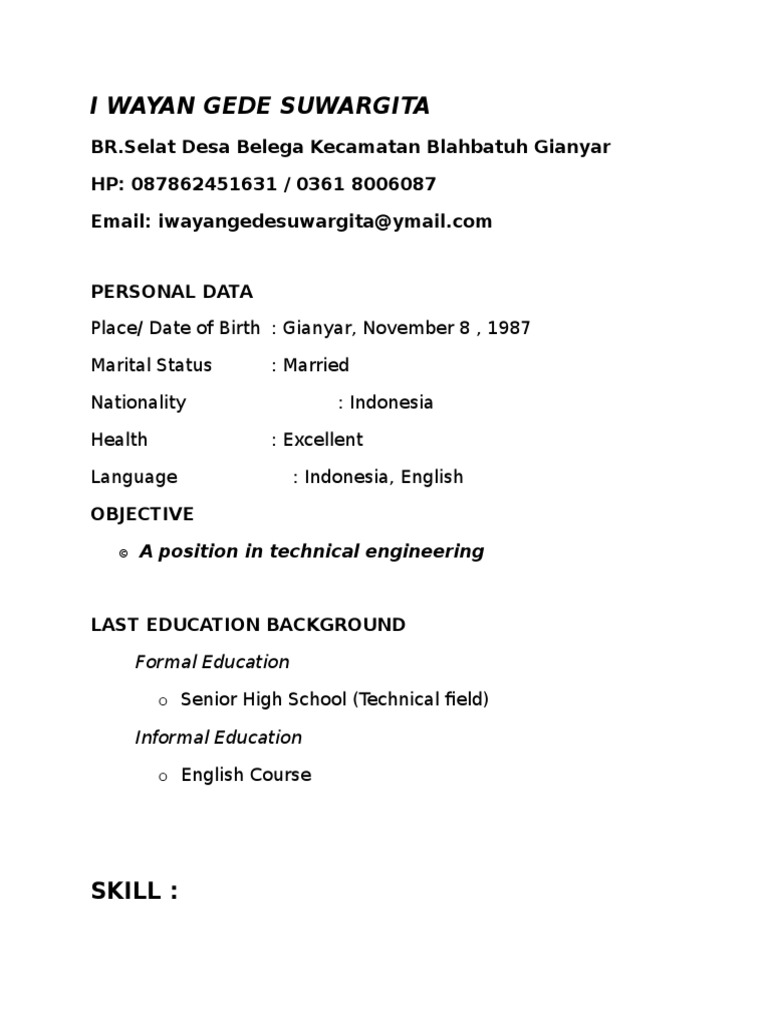 CV Gede Suwargita | PDF
