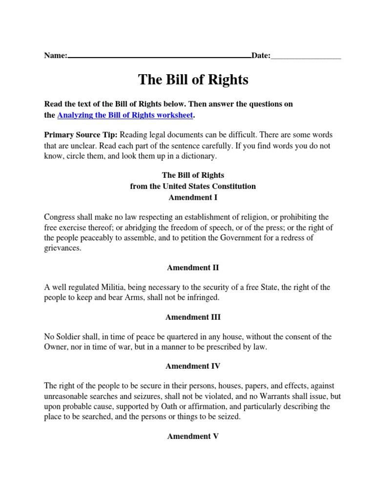 The Bill of Rights | PDF | United States Bill Of Rights | Search And ...