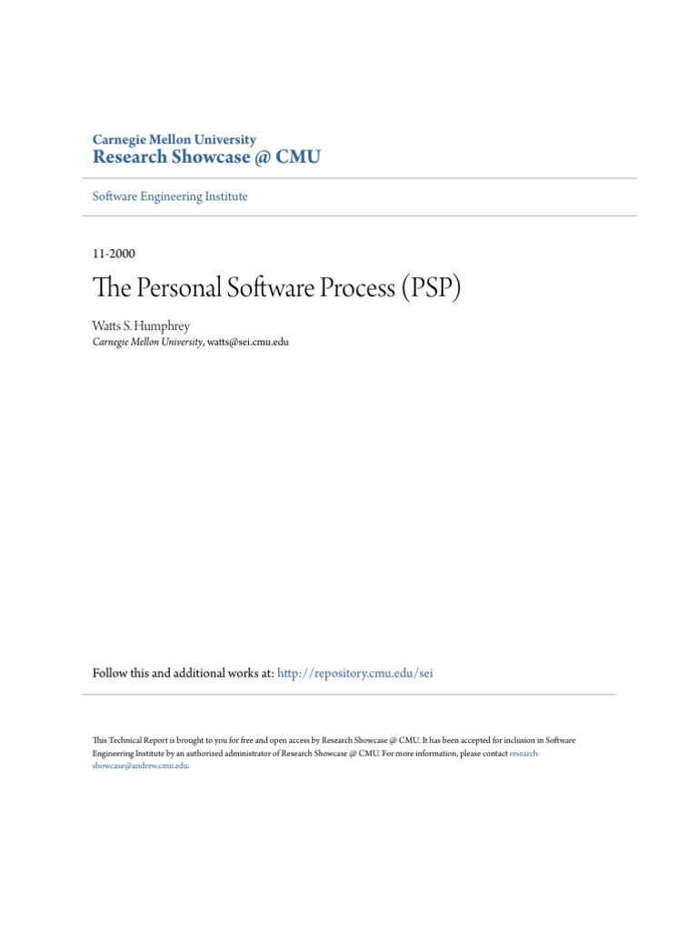 The Personal Software Process (PSP) | PDF | Software Bug | Information ...