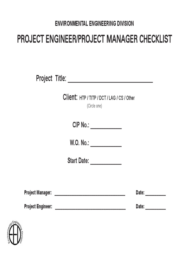 Project Engineer Checklist for Construction | PDF | Specification ...