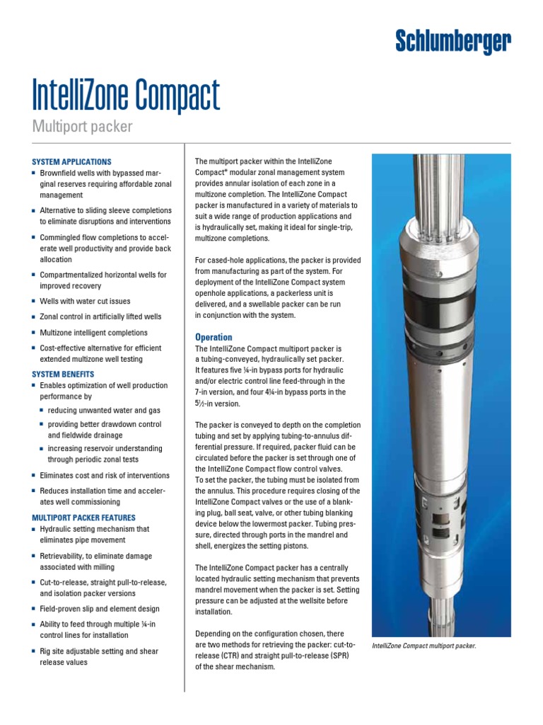 Intellizone Packer Ps PDF | PDF | Casing (Borehole) | Valve