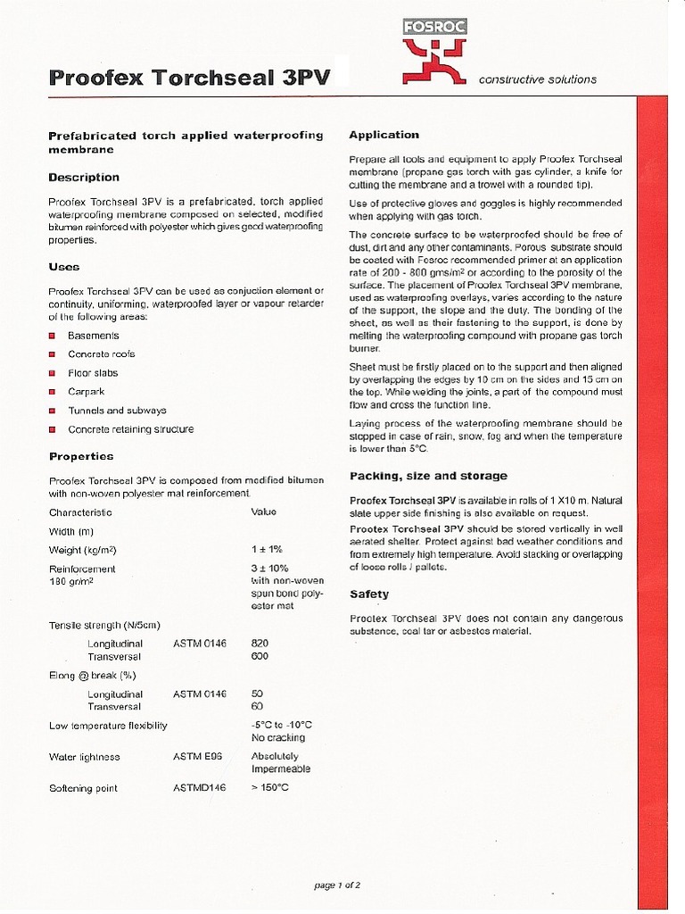Proofex Torchseal 3PV | PDF
