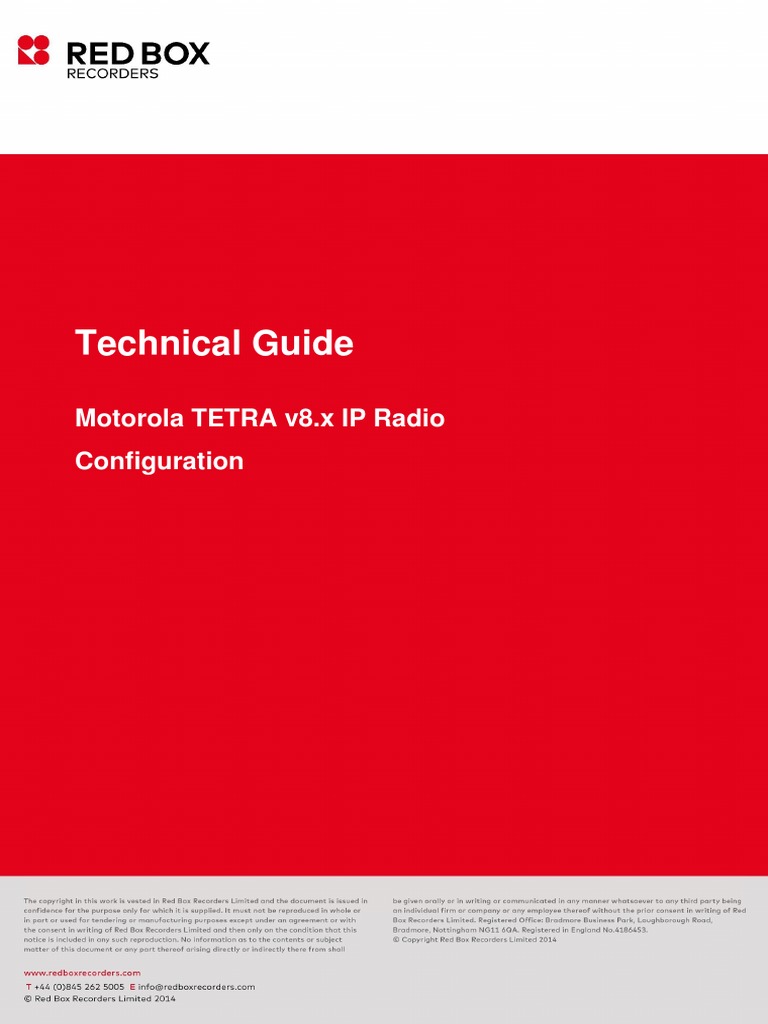 Techical Guide Motorola TETRA v8 | PDF | Transport Layer Security ...