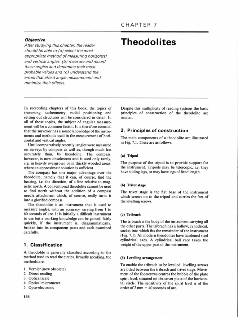 Understanding Theodolite Components | PDF | Surveying | Compass