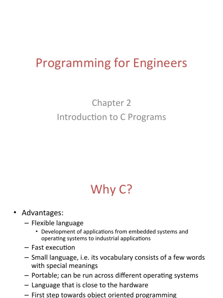 Programming For Engineers: Chapter 2 Introduc7on To C Programs | PDF | Trigonometric Functions ...