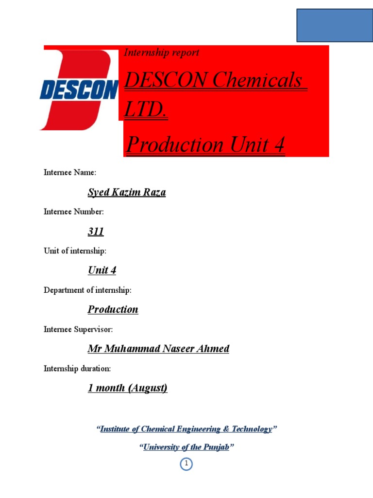 Descon Internship Report | PDF | Internship | Job Hunting
