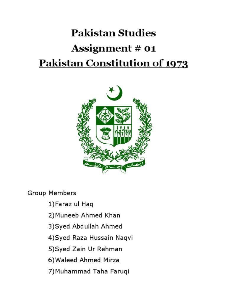 Pakistan's 1973 Constitution Overview | PDF | Parliament Of Pakistan ...
