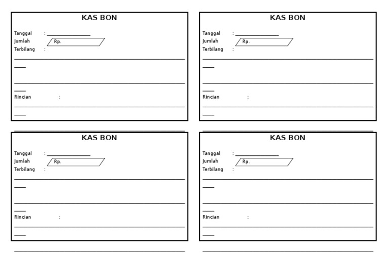 Form Kas Bon | PDF | Bisnis | Pengelolaan Keuangan & Uang
