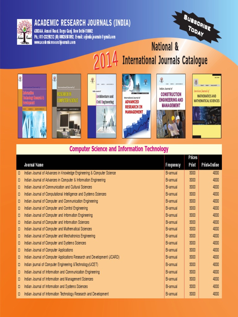 Academic Research Journals Overview | PDF | Engineering | Electronic ...