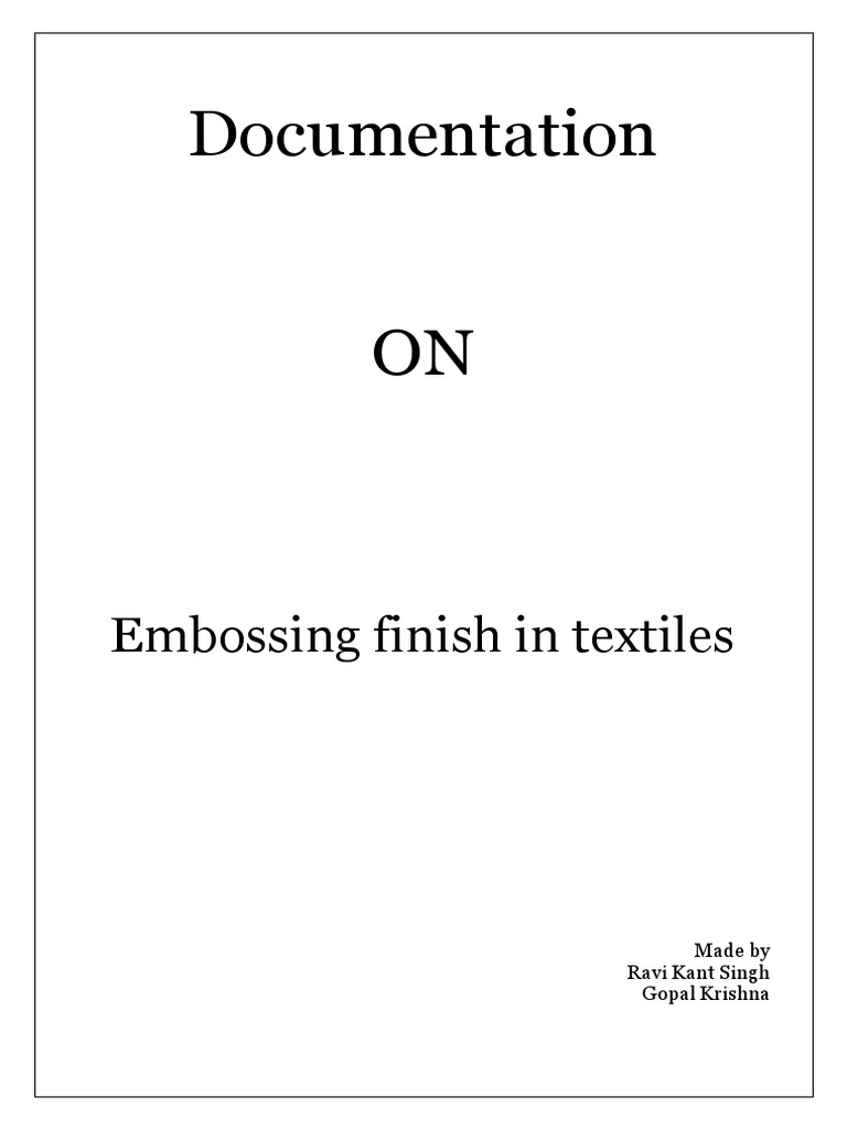 Embossing | PDF | Textiles | Clothing