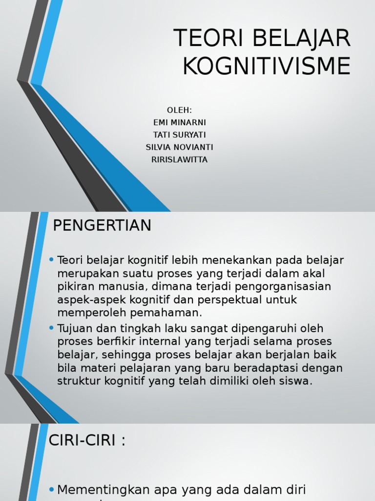 Teori Belajar Kognitivisme | PDF