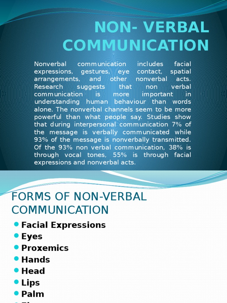 Non - Verbal Communication - Business Comm | PDF | Facial Expression ...