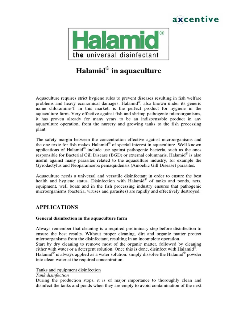 14 - Halamid in Aquaculture | PDF | Disinfectant | Hygiene