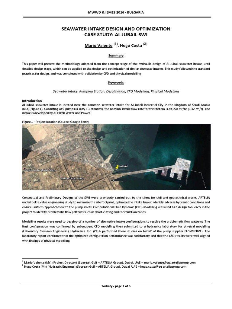 Seawater Intake Optimization Study - MWWD2016 | PDF | Vortices | Computational Fluid Dynamics