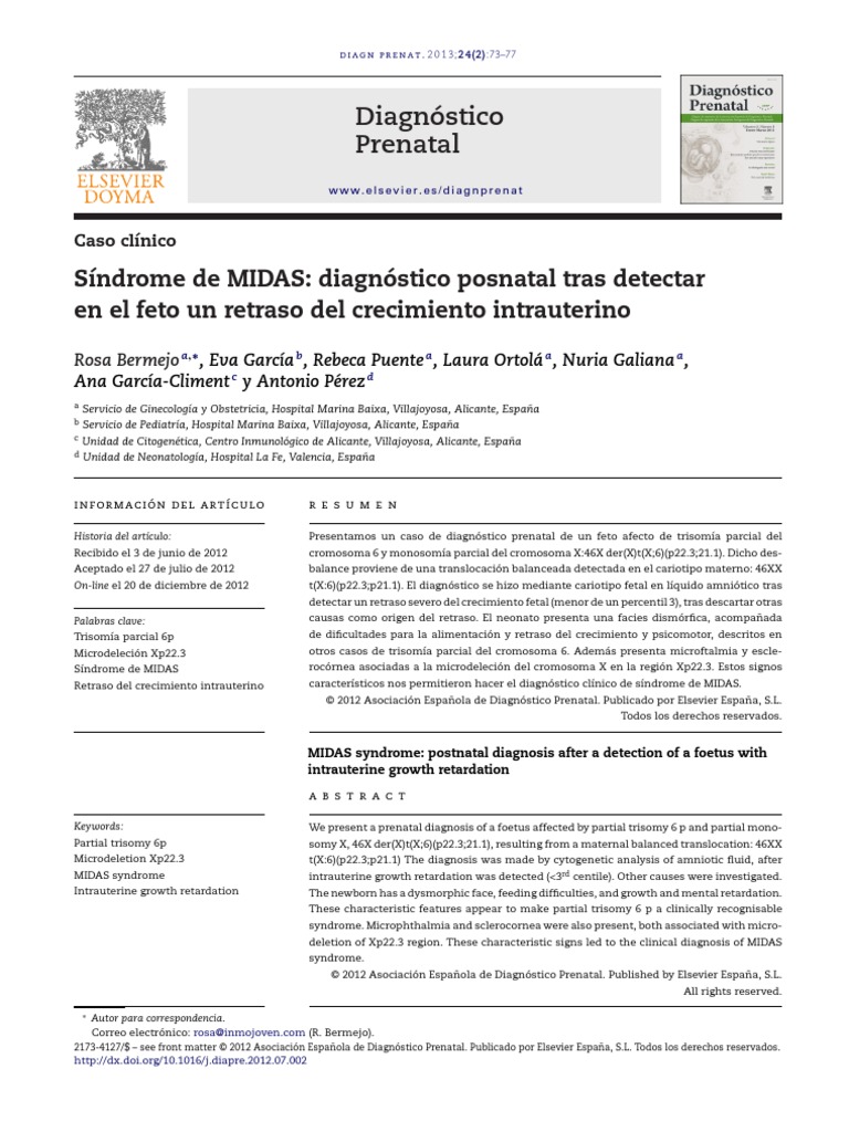 Sindrome de MIDAS | PDF | Cariotipo | Genética