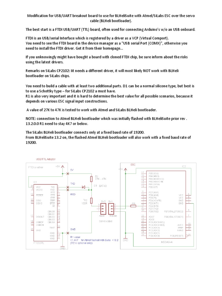 How To Build A BLHeli Bootloader Interface With USB-UART Board | PDF