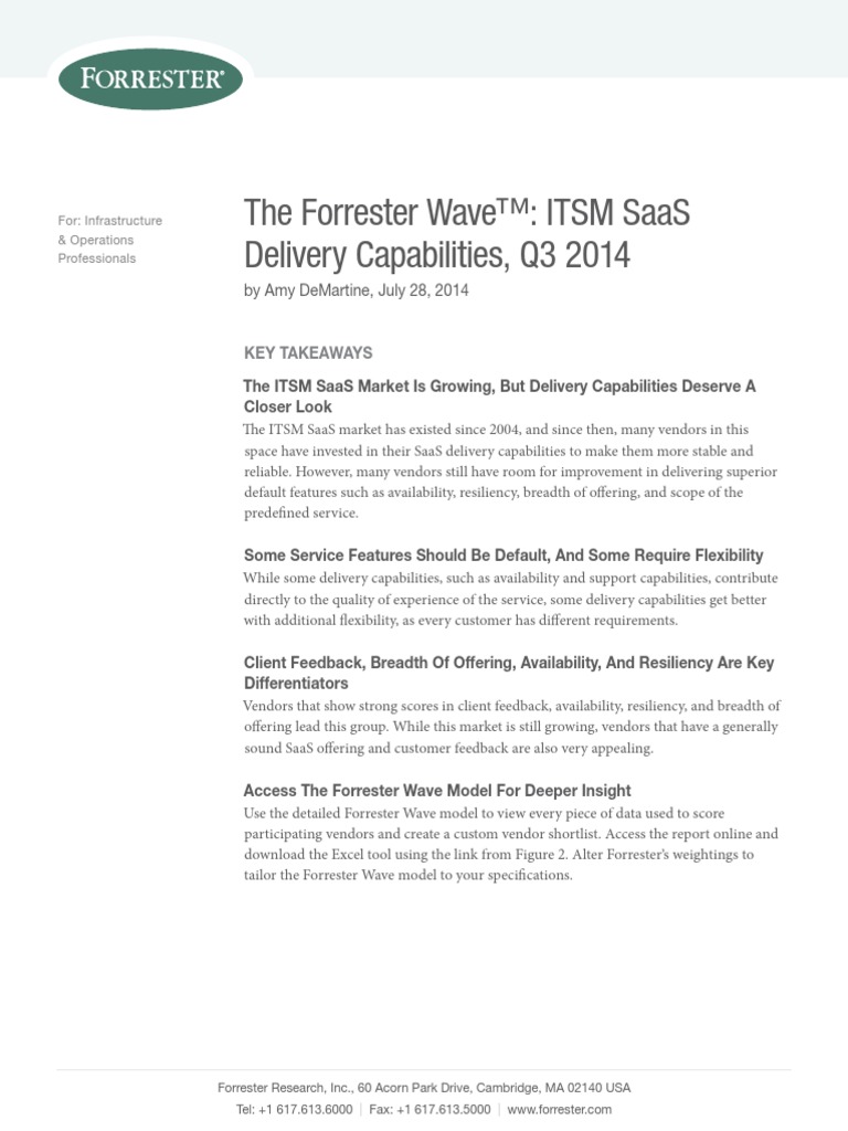 Forrester SaaS Wave Report July 14 | PDF | Software As A Service ...