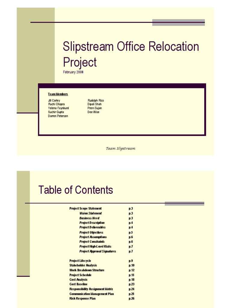 Slipstream Office Relocation Project - Final PDF | PDF