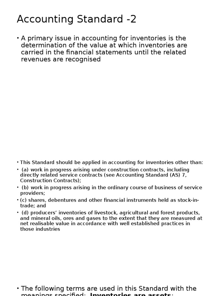 Accounting Standard 2 | PDF | Cost Of Goods Sold | Inventory