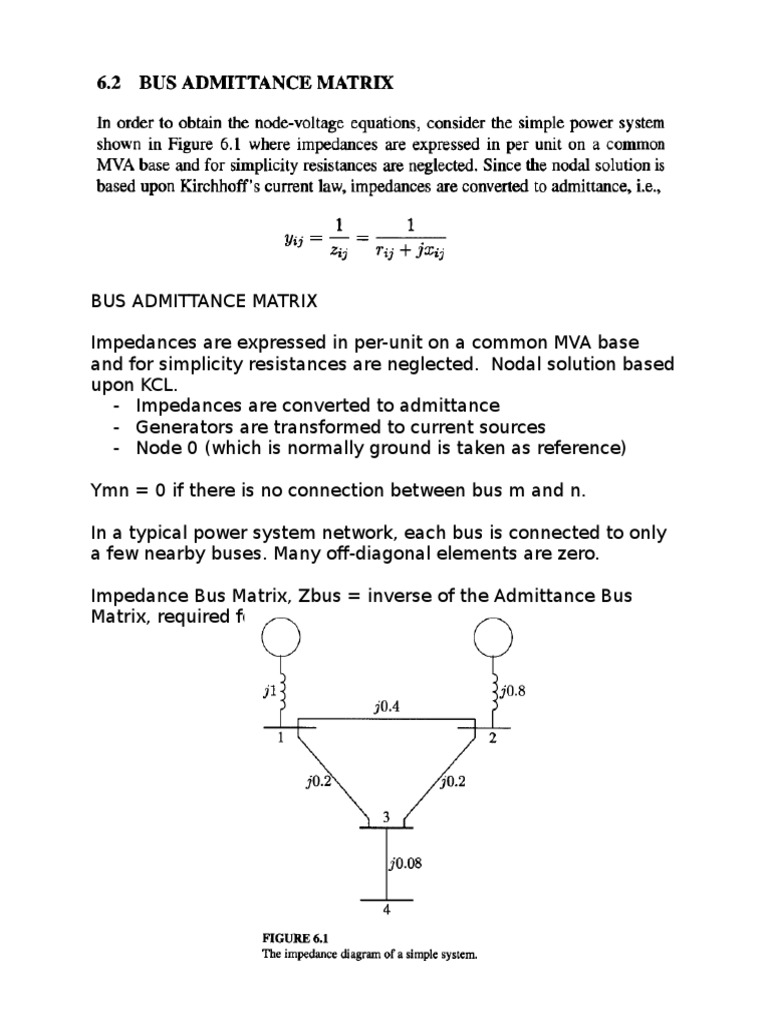 Bus Admittance Matrix | PDF