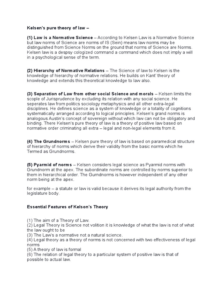 Kelson Pure Theory | PDF | Jurisprudence | Social Institutions