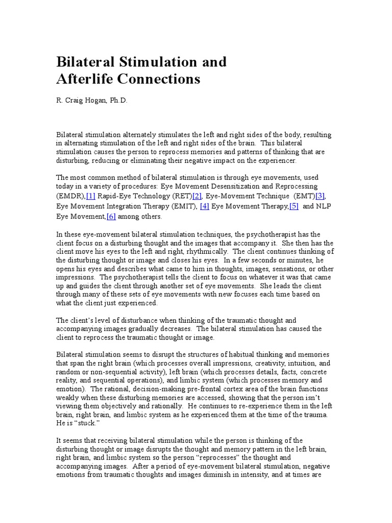 Bilateral Stimulation and Afterlife | PDF | Eye Movement ...