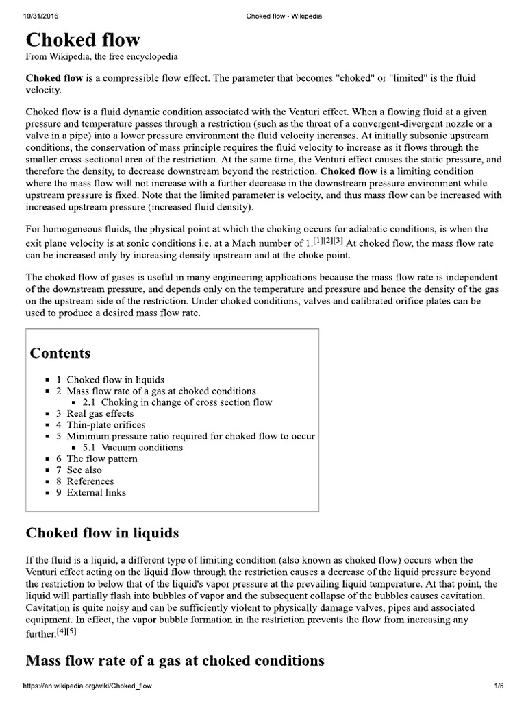 Choked Flow | PDF