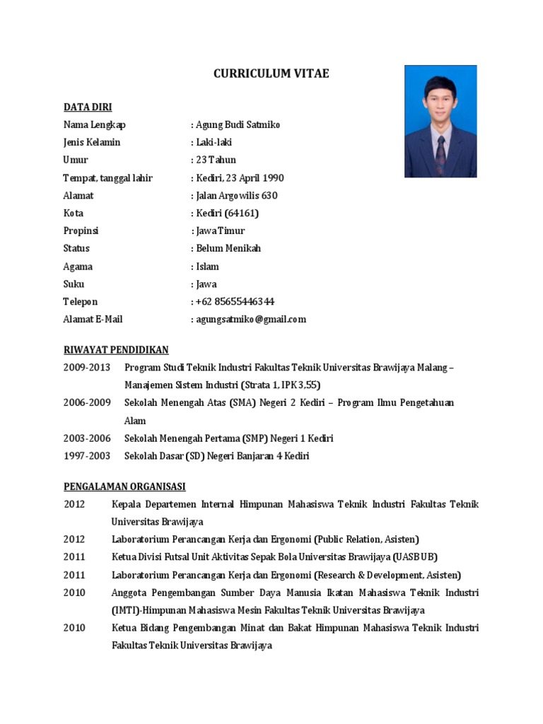 CV Agung Budi Satmiko PDF | PDF | Komputer