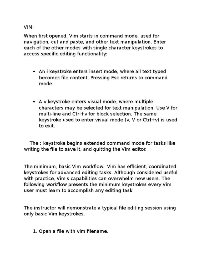 VIM Practice | PDF | Cursor (User Interface) | System Software