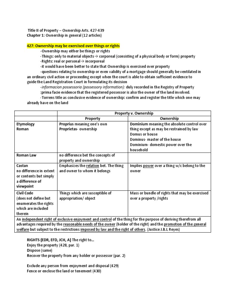 Art 427-428 Property of Rabuya and Paras | PDF | Ownership | Property