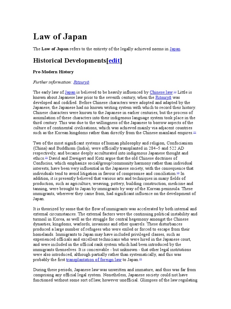 Law of Japan | PDF