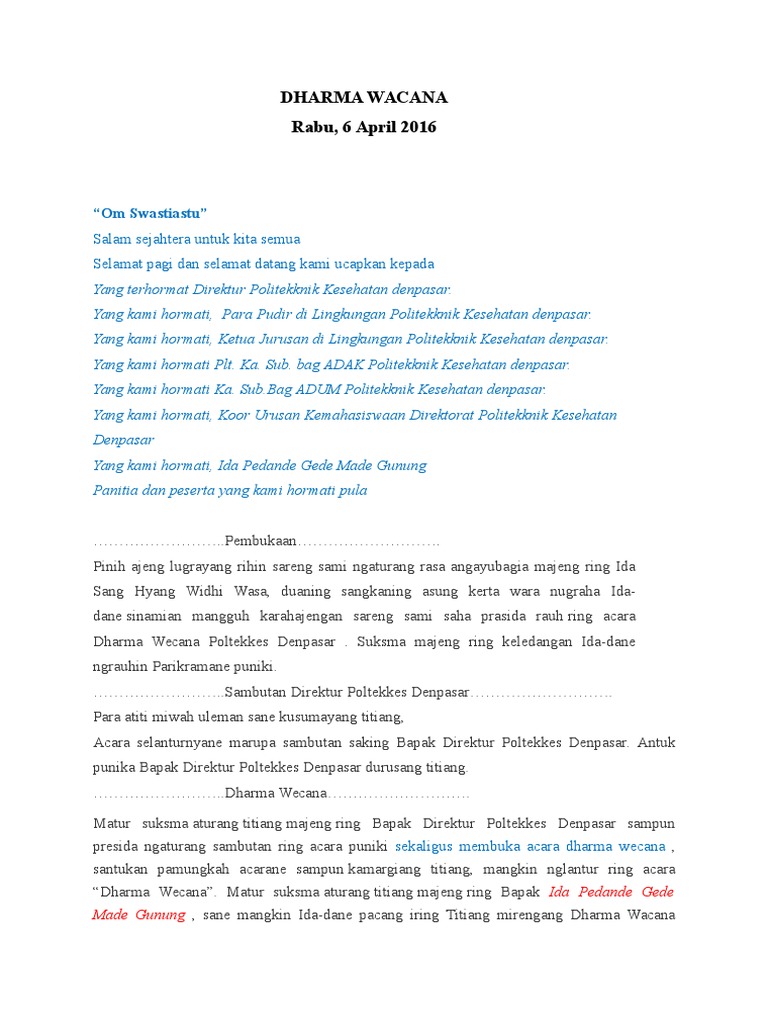Dharma Wacana | PDF