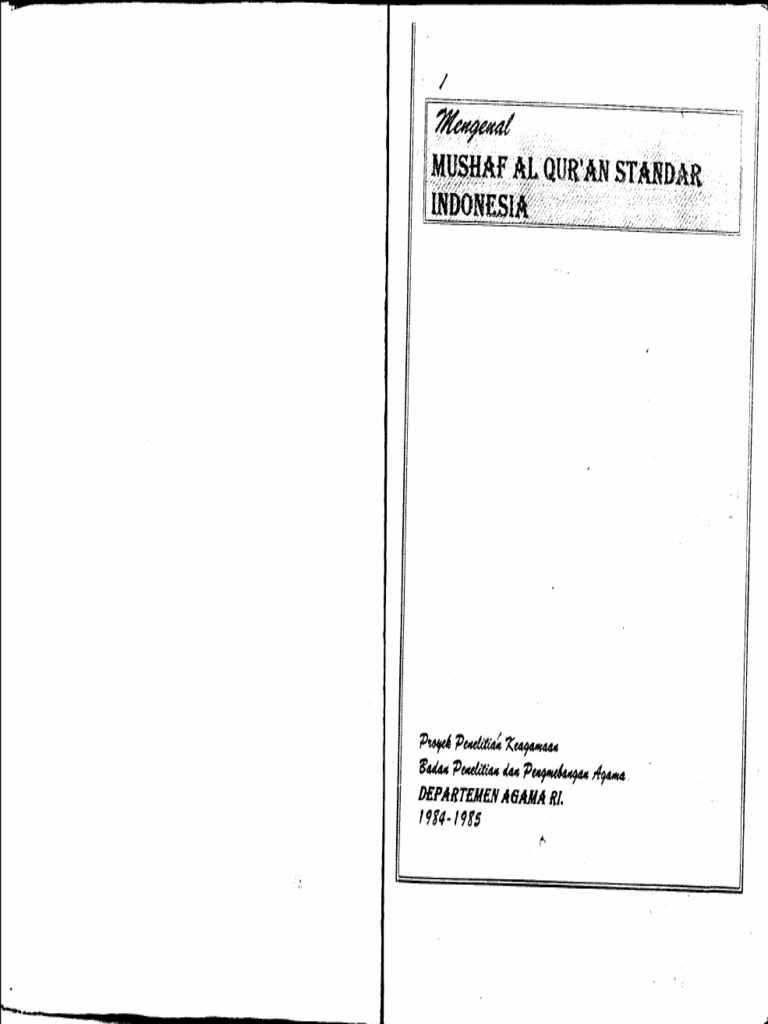 Mengenal Mushaf Al-Quran Standar Indones PDF | PDF
