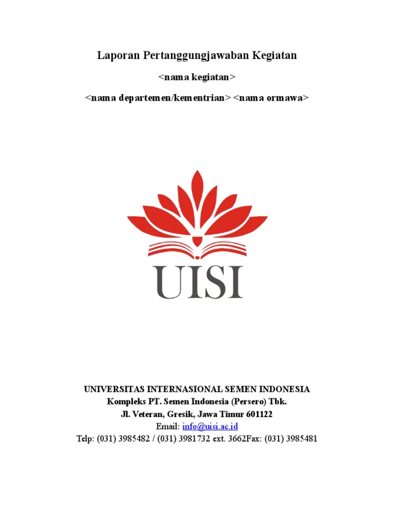 Template LPJ Kegiatan | PDF