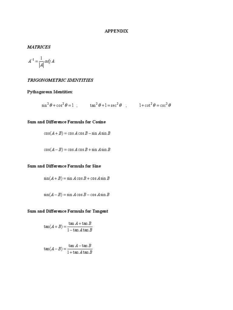 Matrices: A Adj A A | PDF