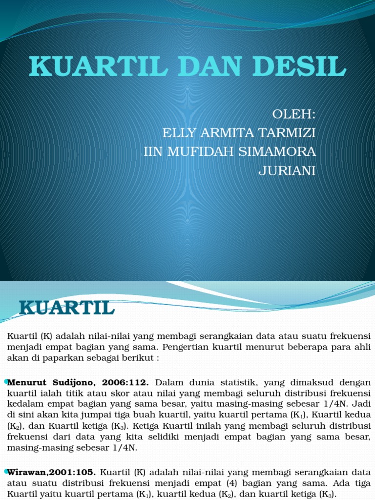 Pengertian dan Rumus Kuartil Statistik | PDF