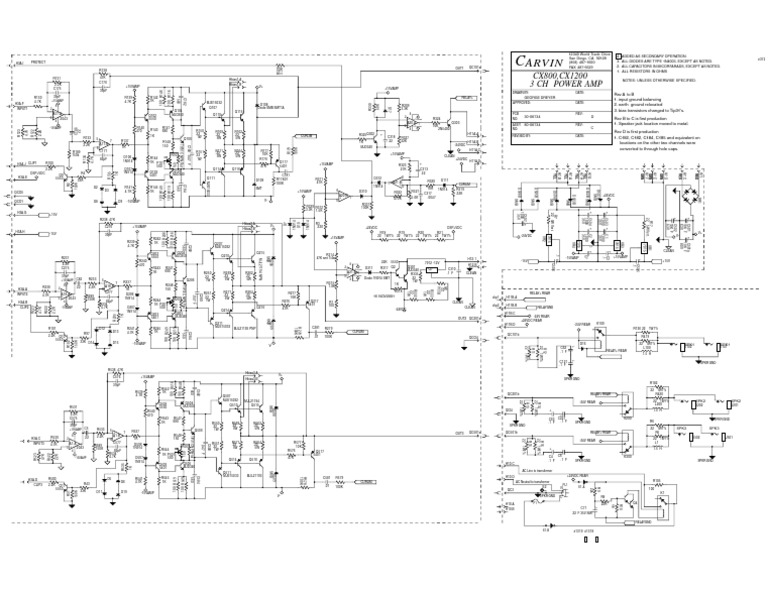 Carvin CX800, CX1200 Schematic | PDF | Electronic Circuits | Analog ...