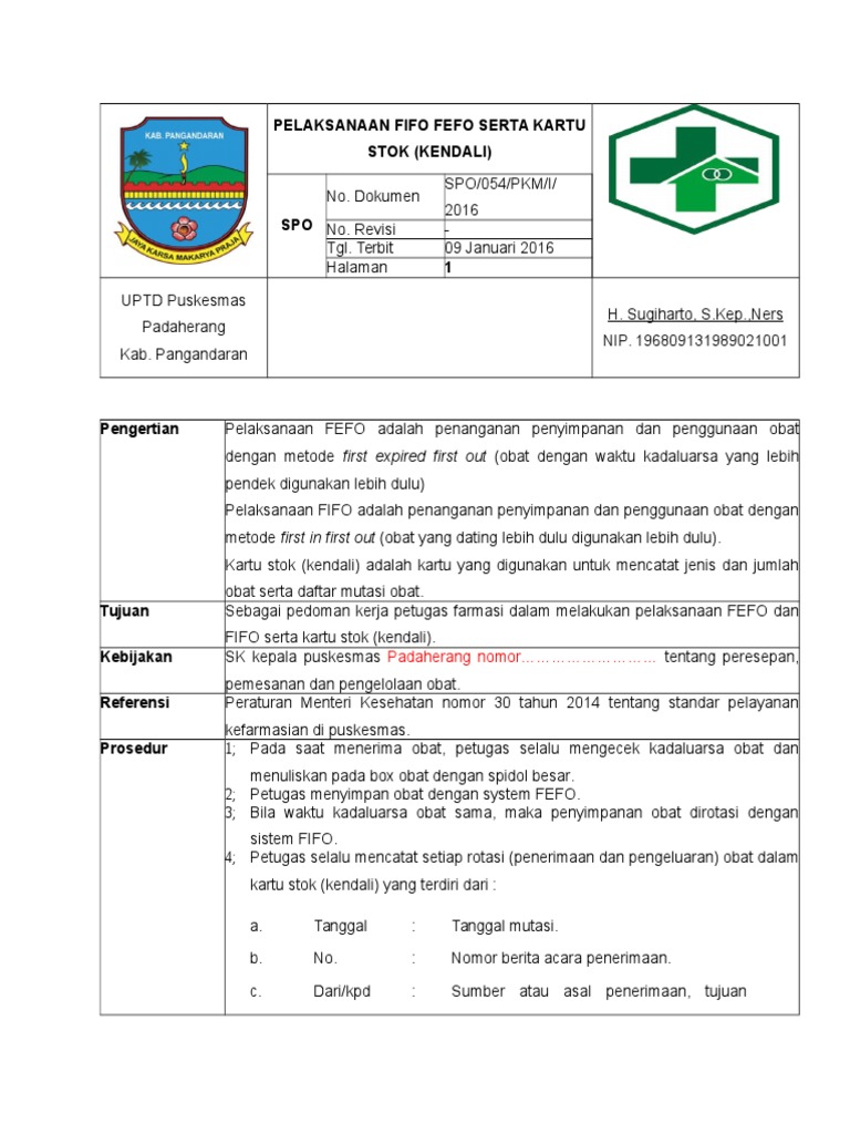 Pelaksanaan Fifo Fefo Serta Kartu Stok | PDF | Pengembangan Diri | Sains & Matematika