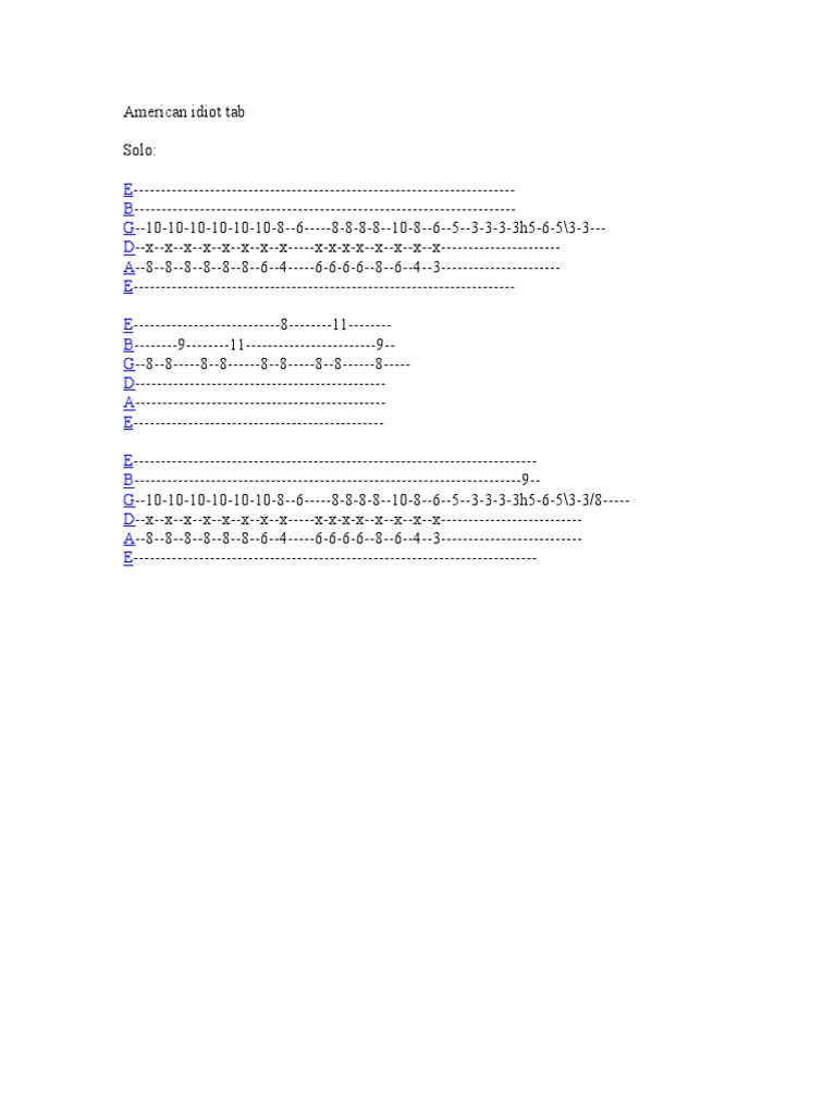 American Idiot Tab | PDF