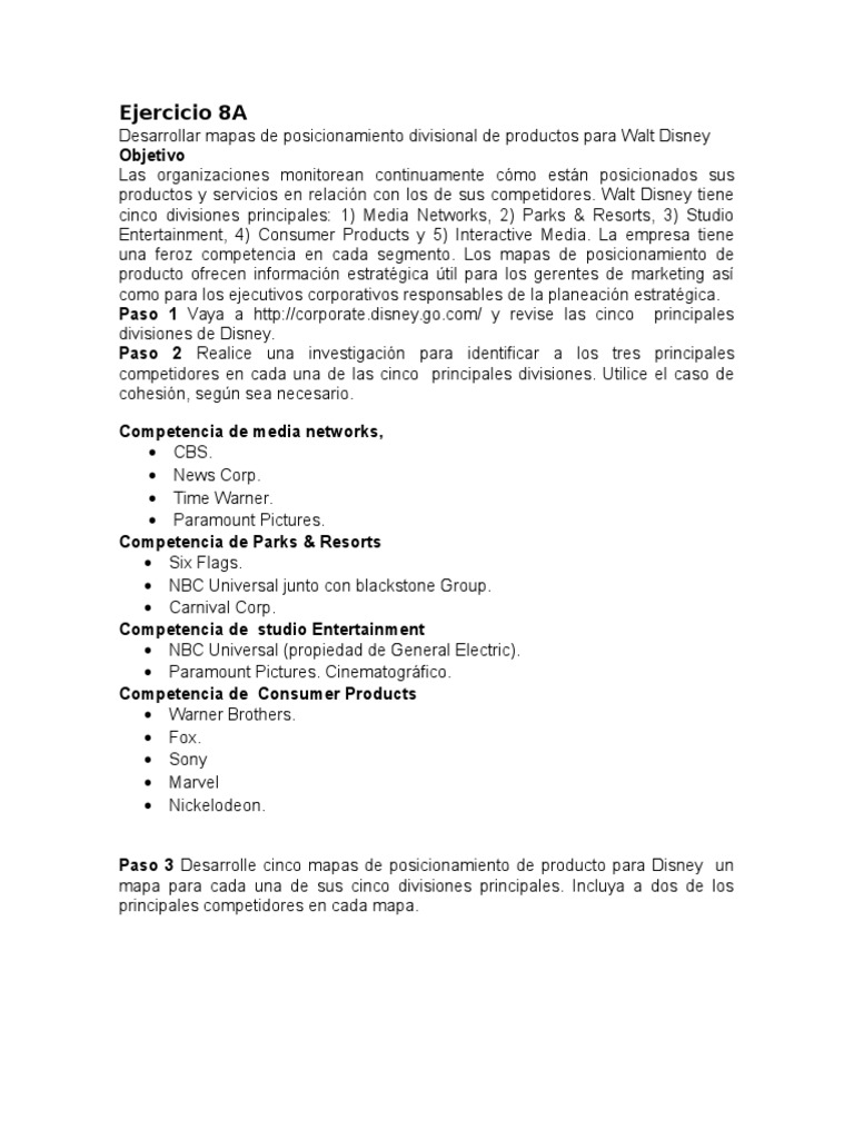 Ejercicio 7A | PDF | NBC Universal | Time Warner