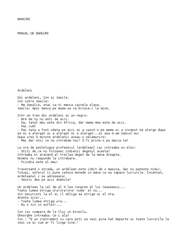 Manual de Bancuri | PDF