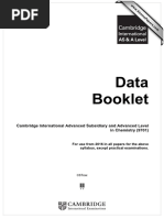 9701 Chemistry Data Booklet 2025 | PDF | Amine | Chemistry