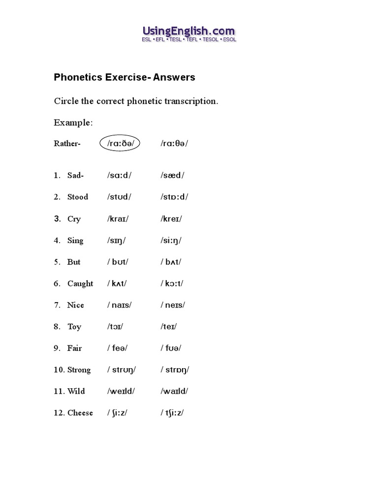 Phonetics Exercise PDF | PDF