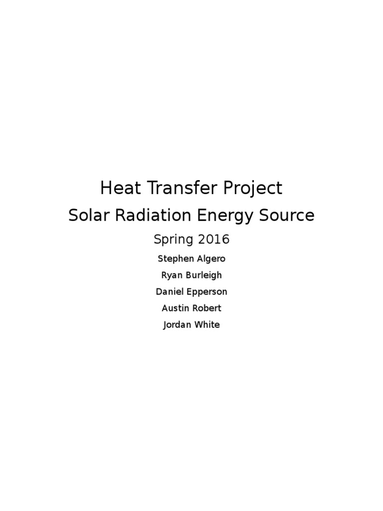 Heat Transfer Project Report 1 | PDF | Enthalpy | Physics